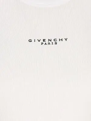 Givenchy Slim Fit Cotton Tank Top With Paris Print - White