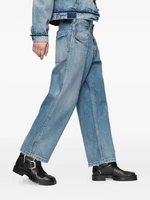 MAISON MARGIELA Washed Denim Straight-leg Cropped Jeans
