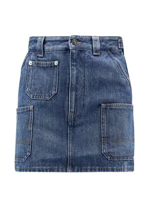 Givenchy Denim Cargo Mini Skirt - Blue