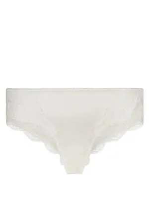Dolce & Gabbana Satin Briefs With Lace Detailing - White