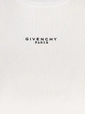 Givenchy Cotton Cropped Tank Top With Paris Print