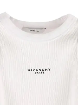 Givenchy Cotton Cropped Tank Top With Paris Print