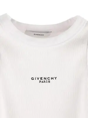 Givenchy Cropped Cotton Tank Top With Paris Print - White