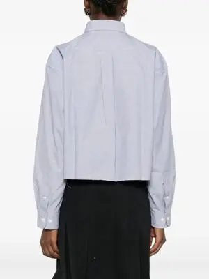 Miu Miu Check Pattern Cropped Poplin Shirt
