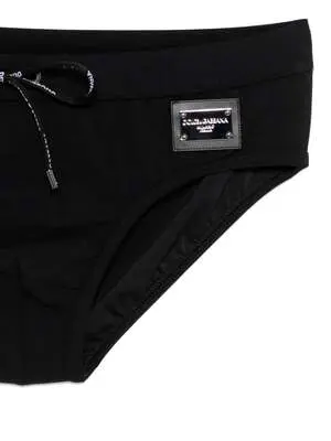 Dolce & Gabbana Swim Briefs With Logo Plaque