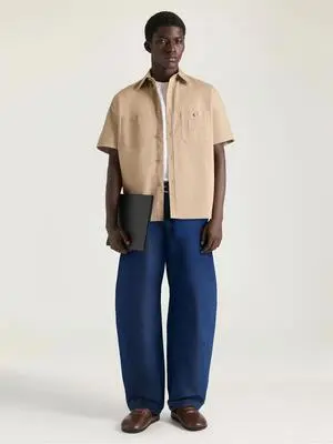 Givenchy Couture Seam Cotton Shirt With Paris Patch