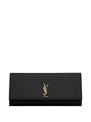 Saint Laurent Kate Clutch In Grain De Poudre Leather - Black