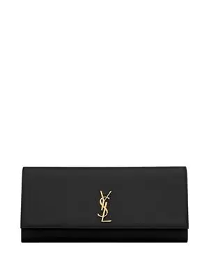 Saint Laurent Kate Clutch In Grain De Poudre Leather - Black