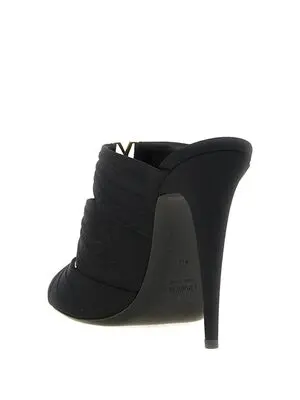Saint Laurent Emilie 110 Satin Crepe Mules - Black
