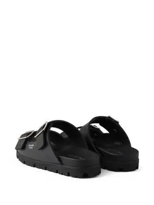 Prada Double Buckle Sandals - Black