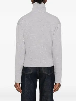 Victoria Beckham Half-zip Milano Wool Blend Jumper - Gray