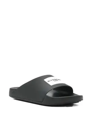Givenchy Rubber Slide Flat Mules - Black