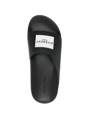 Givenchy Rubber Slide Flat Mules - Black