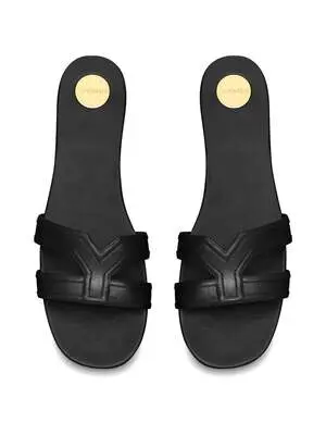 Saint Laurent Mabrouka Smooth Leather Slides