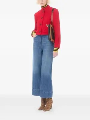 Valentino Garavani Wide Leg Denim Trousers - Blue