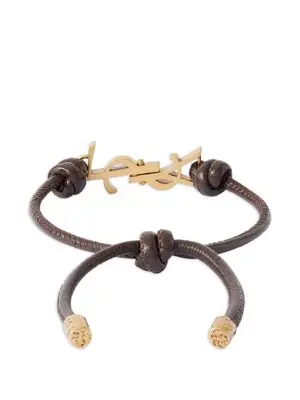 Saint Laurent Leather Cord Cassandre Bracelet