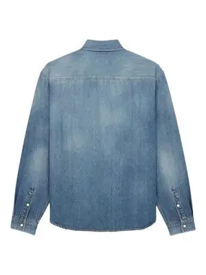 Saint Laurent Cassandre Shirt In Denim - Blue
