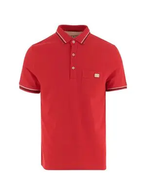 Valentino Garavani Cotton Piqué Polo Shirt With Vlogo Patch - Red