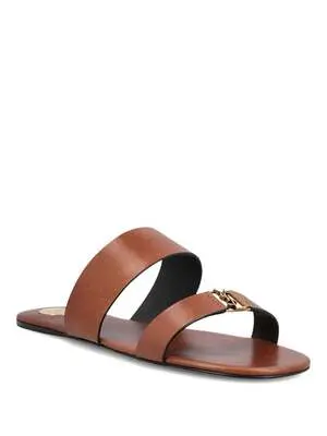 Saint Laurent Babylone Slides In Smooth Leather