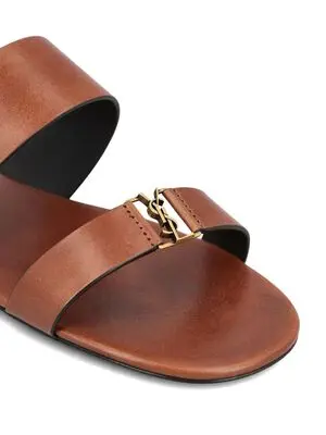 Saint Laurent Babylone Slides In Smooth Leather