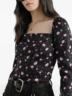 Dolce & Gabbana Carnations-print Silk Top