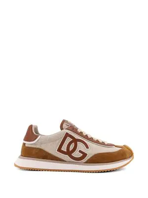 Dolce & Gabbana Dg Cushion Canvas And Suede Sneakers - Brown