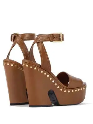 Givenchy Clog Leather Platform Sandals With Studs Detail
