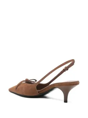 Miu Miu Suede Slingback Pumps With Bow