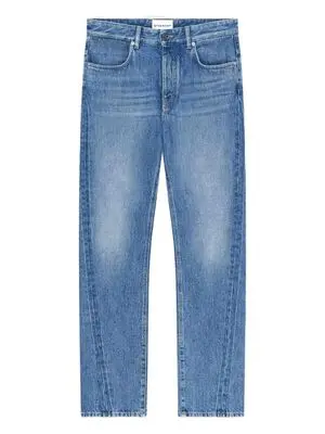 Givenchy Couture Seam Straight Fit Shadow Washed Jeans - Blue