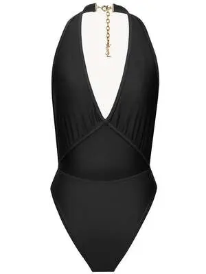 Saint Laurent Backless Halter Swimsuit