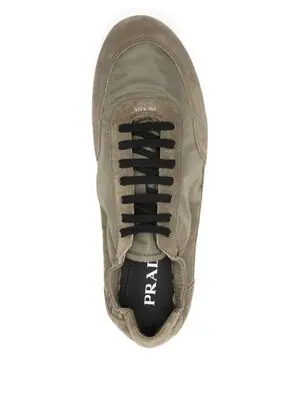 Prada Collapse Re-nylon And Suede Elasticized Sneakers