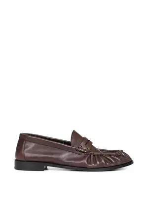 Saint Laurent Le Loafer Supple In Matte Leather - Brown