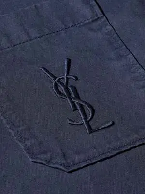 Saint Laurent Cotton Linen Gabardine Cassandre Overshirt