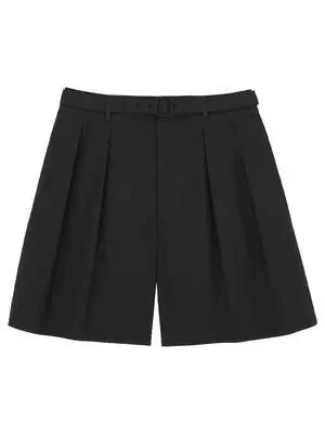 Saint Laurent Cotton Poplin Tailored Bermudas - Black