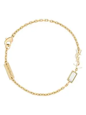 Saint Laurent Cassandre Charm Bracelet In Metal And Rhinestone - Silver