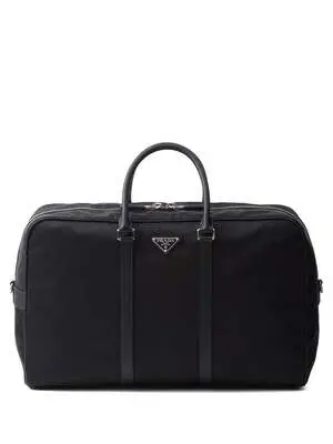 Prada Re-nylon And Saffiano Leather Duffel Bag - Black