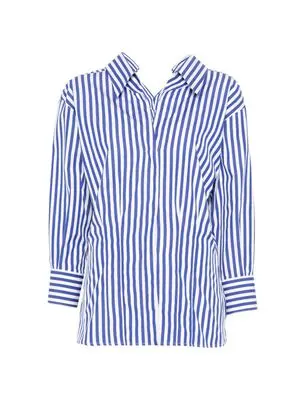 Givenchy Slashed Striped Poplin Shirt - Blue