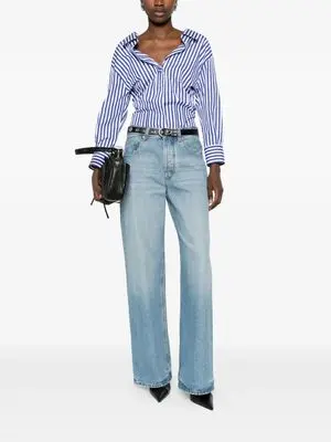 Givenchy Slashed Striped Poplin Shirt