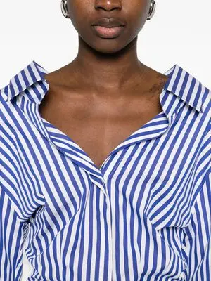 Givenchy Slashed Striped Poplin Shirt