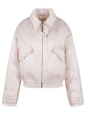 Victoria Beckham Cotton Satin Padded Bomber Jacket - Multicolor