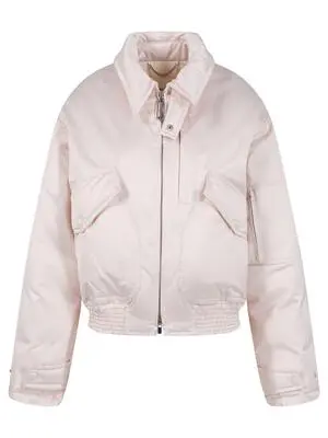 Victoria Beckham Cotton Satin Padded Bomber Jacket - Multicolor