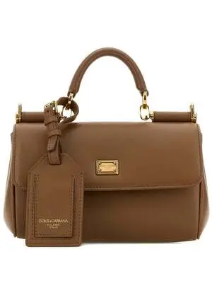 Dolce & Gabbana My Sicily Handbag In Plongé Leather - Brown