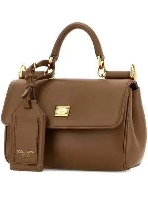 Dolce & Gabbana My Sicily Handbag In Plongé Leather - Brown