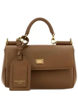 Dolce & Gabbana My Sicily Handbag In Plongé Leather - Brown