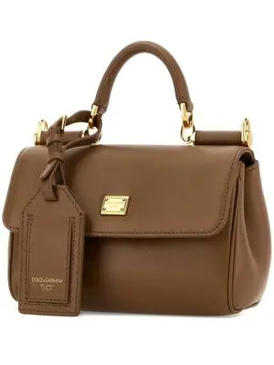 Dolce & Gabbana My Sicily Handbag In Plongé Leather - Brown