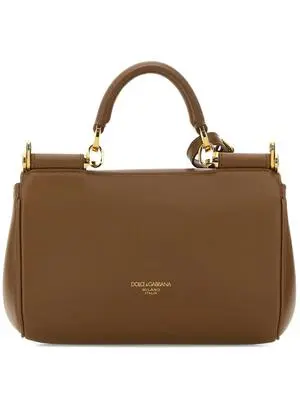 Dolce & Gabbana My Sicily Handbag In Plongé Leather - Brown