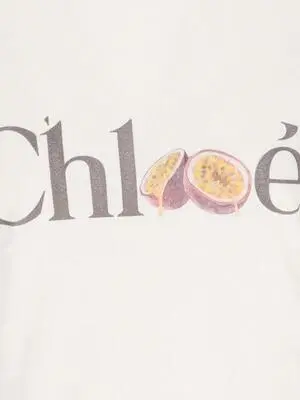 Chloé Cotton Jersey T-shirt With Passion Fruit Print - White