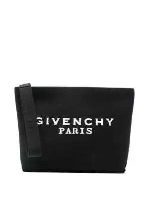 Givenchy Canvas Pouch With Zip And Logo Detail - Black