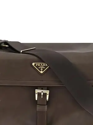 Prada Vintage Look-treated Leather Shoulder Bag - Brown