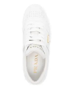 Prada Downtown Leather Platform Sneakers